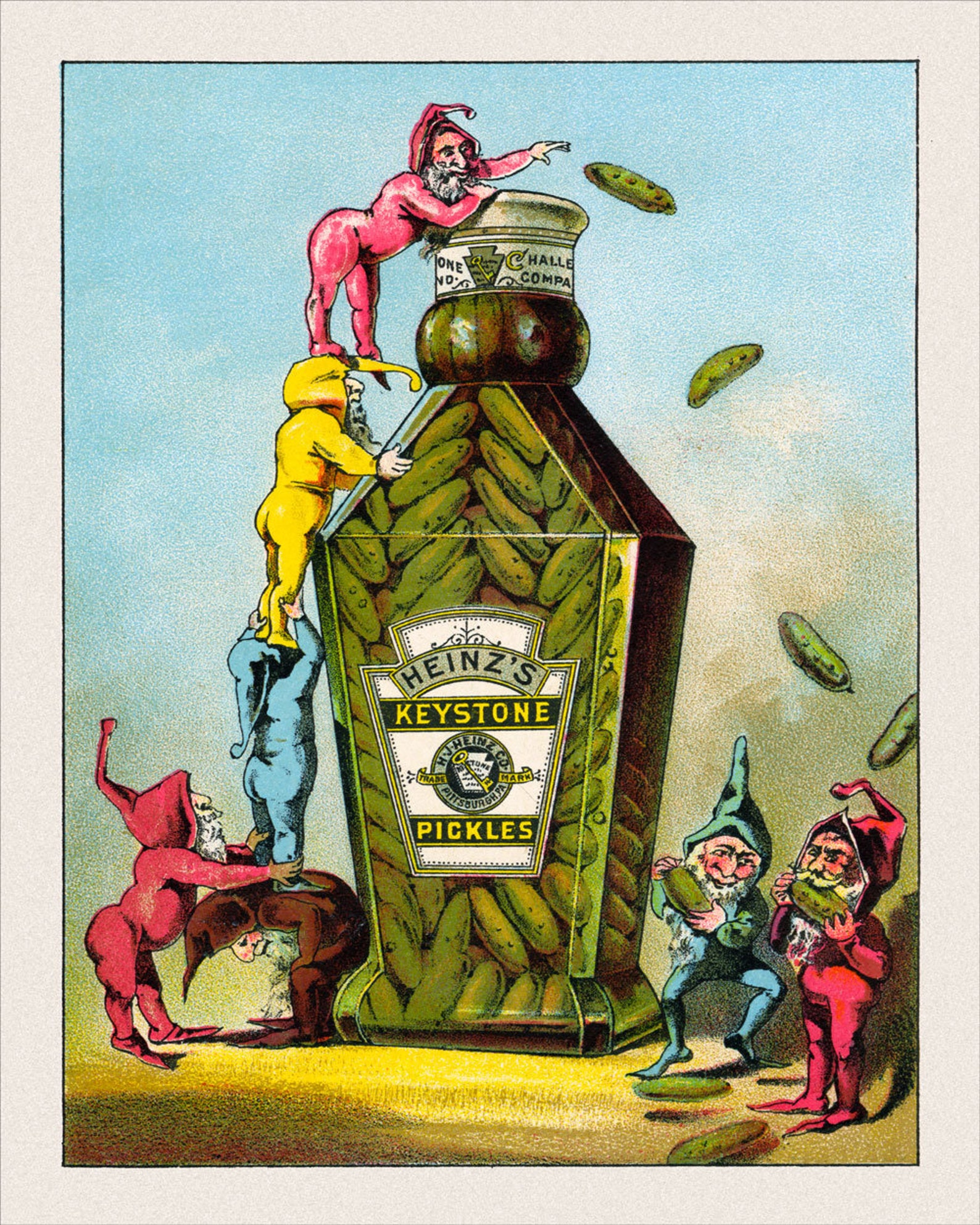 Vintage Heinz Pickle Ad Print • Mischievous Gnome Poster • Fantasy ...