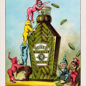 Vintage Heinz Pickle Ad Print • Mischievous Gnome Poster • Fantasy ...