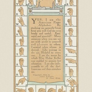 Sign Language Print • Gorgeous Antique Sign Language Chart • Vintage ...