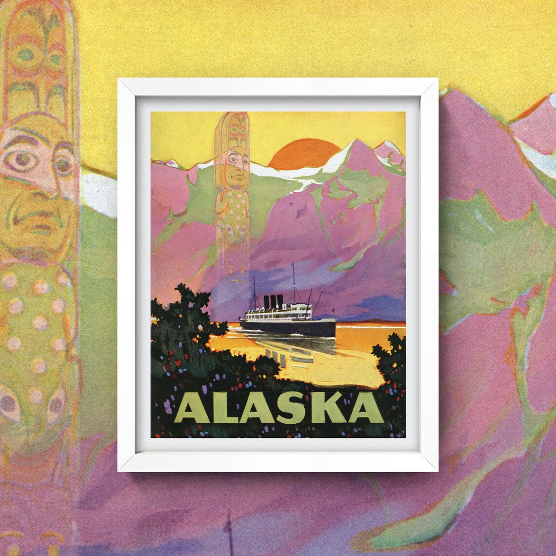 Vintage Alaska Travel Poster Alaska Print Alaska Wall Art - Etsy