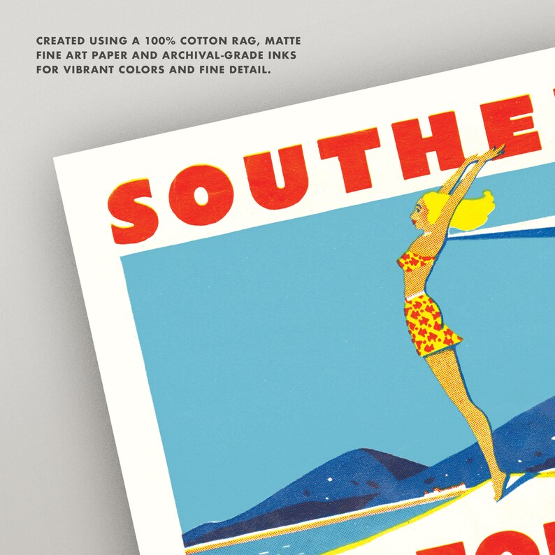 Vintage Southern California Print Mid-century California - Etsy