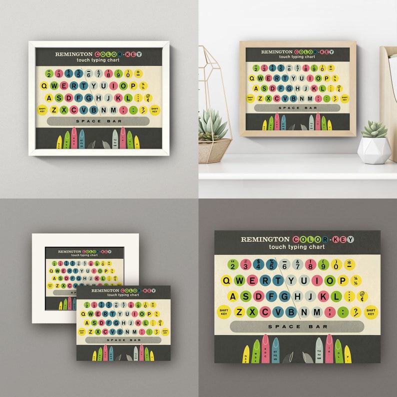 Vintage Typing Chart 4 Sizes Great Mid-century Modern | Etsy