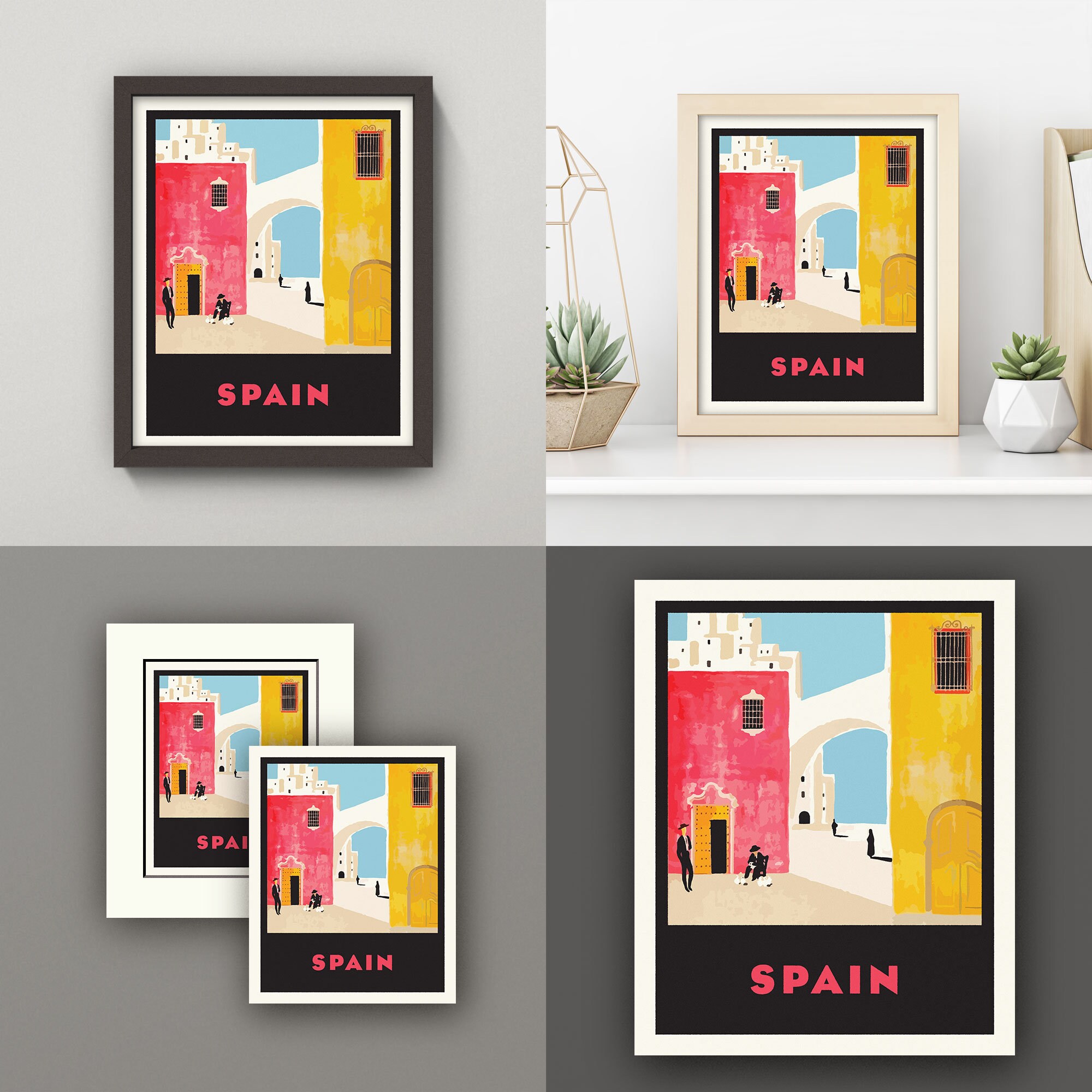 Vintage Style Spain Print • 3 Sizes: 8X10, 9X12, 12X16 • Vintage Spain ...