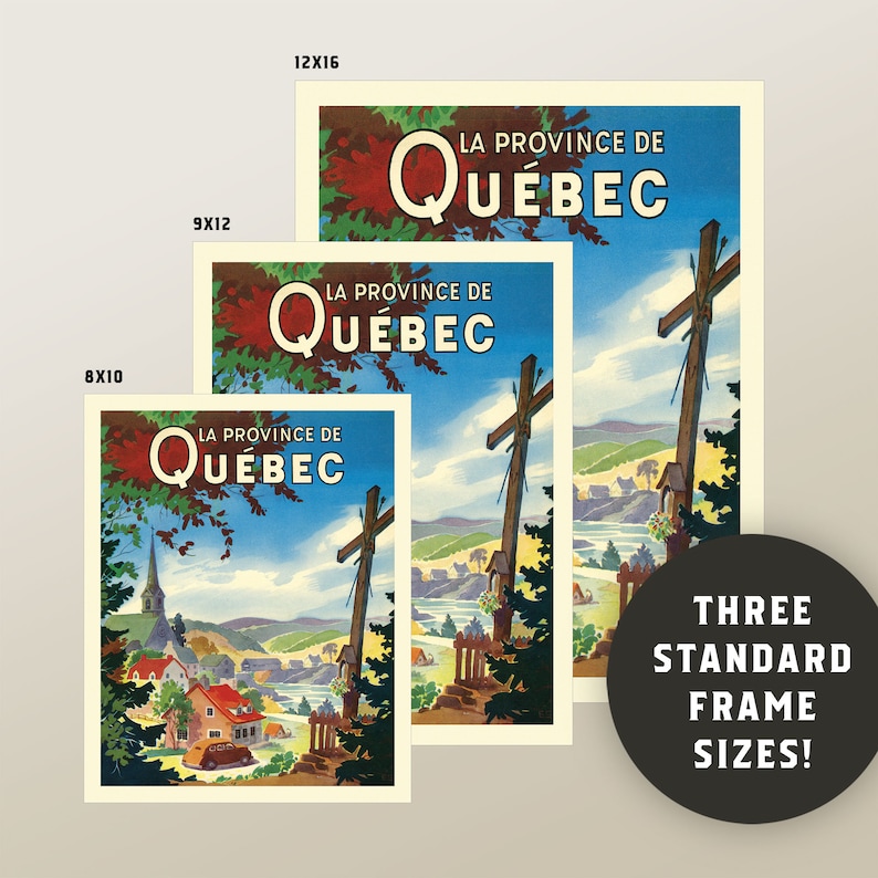 Quebec Poster • Vintage Quebec Print • Quebec Wall Art • Quebec Travel ...