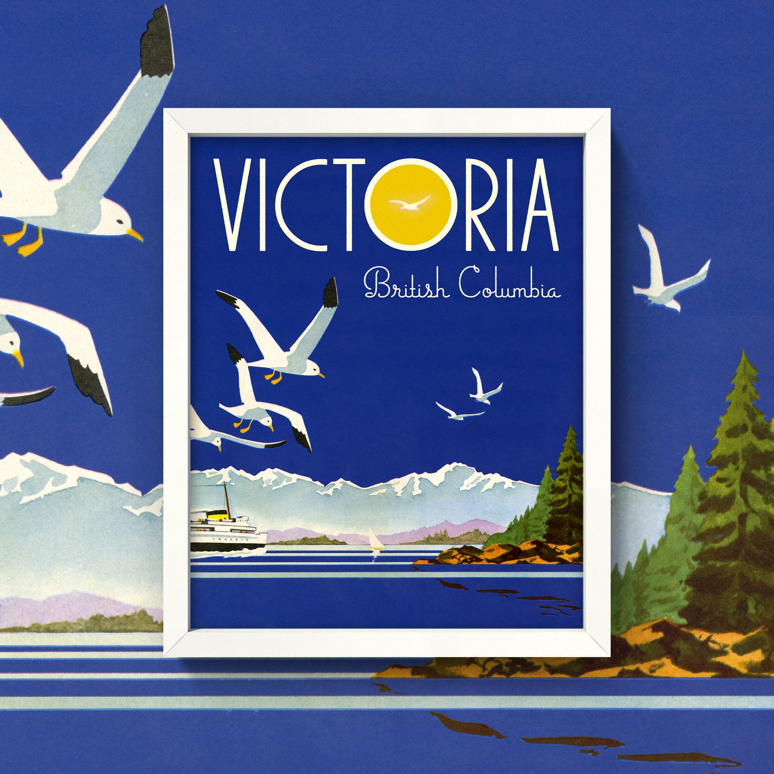 Vintage Victoria BC Travel Poster 4 Sizes Vintage Canada - Etsy