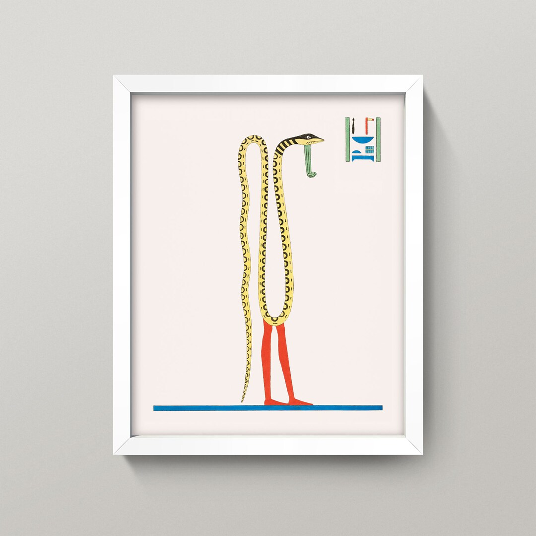 Egyptian Nehebkau Snake Print • Vintage Snake Hieroglyphics Poster ...