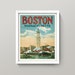 Vintage Boston Travel Poster • Antique Boston Print • 5 Sizes! • Boston ...