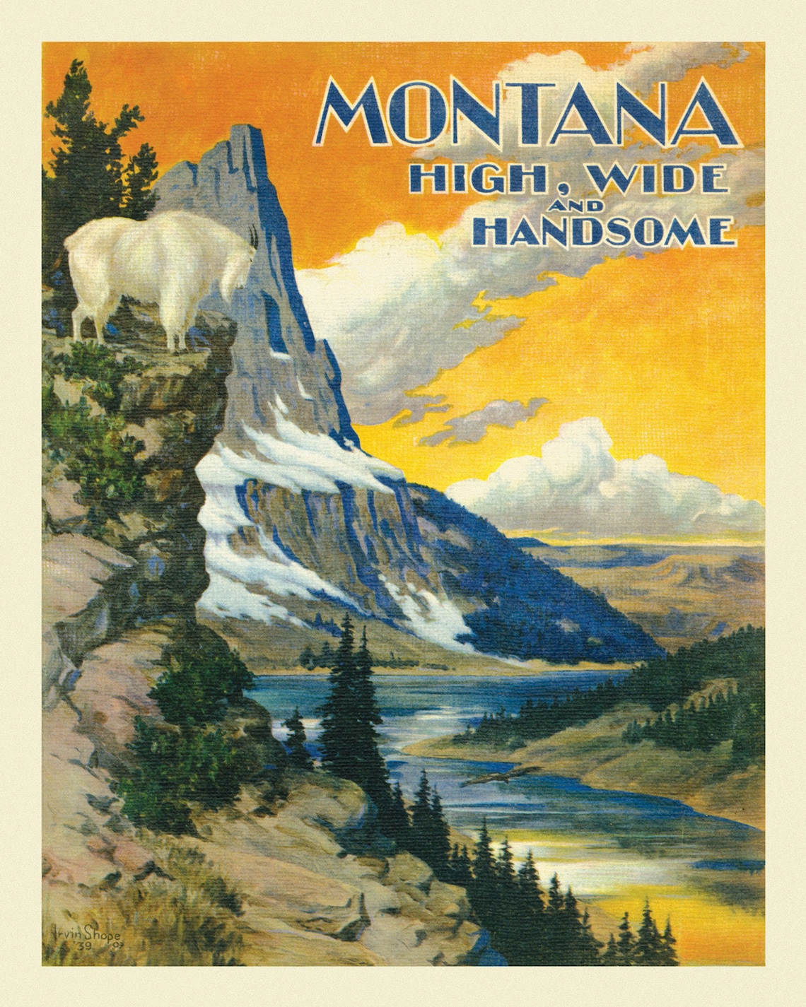Vintage Montana Print Montana Travel Poster Antique | Etsy