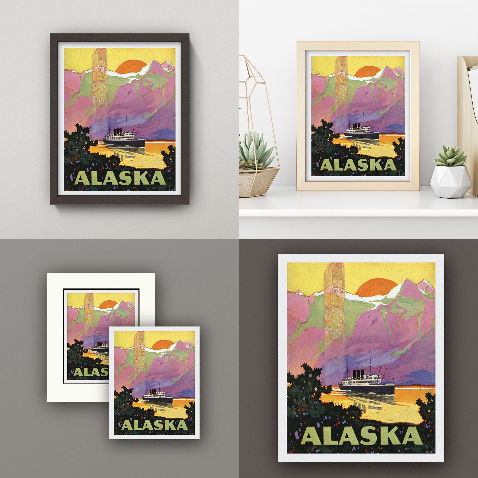 Vintage Alaska Travel Poster Alaska Print Alaska Wall Art - Etsy