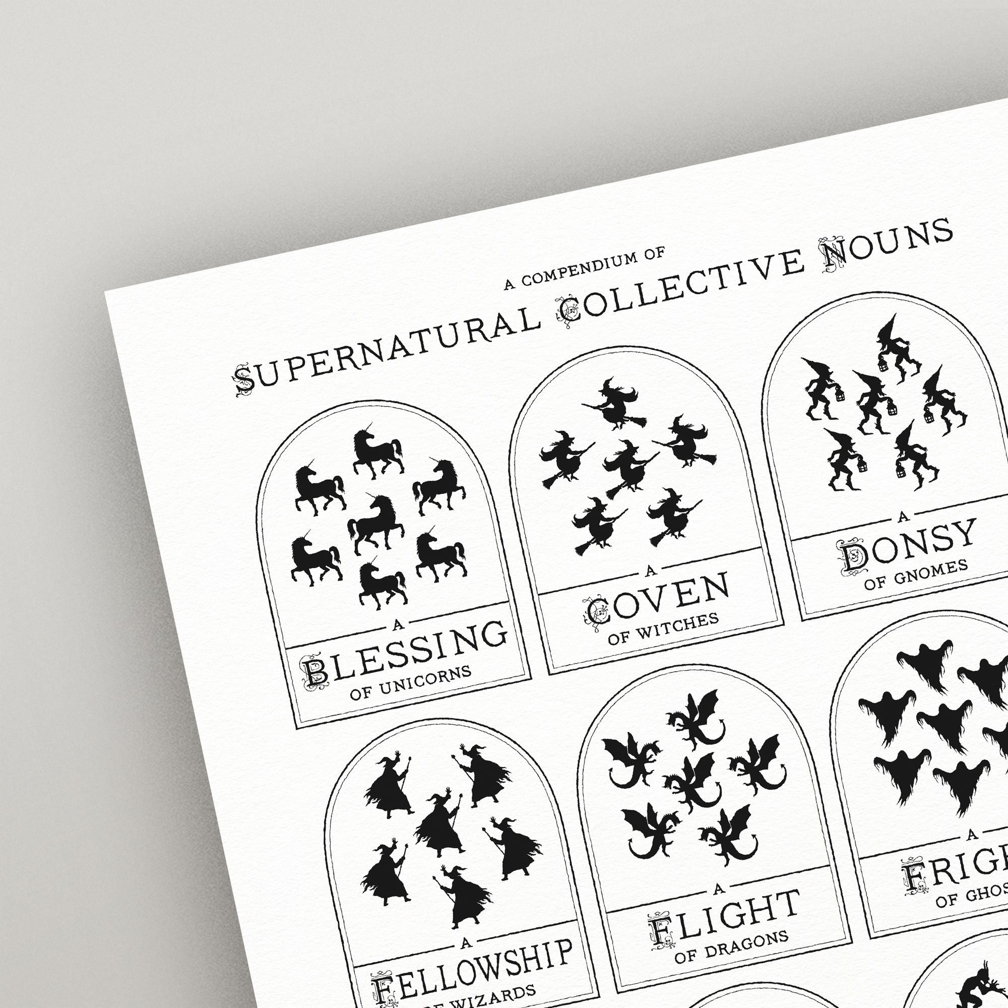 Supernatural Collective Nouns Chart • 4 Sizes! • Unicorns Witches ...