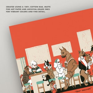 Vintage "bar Hounds" Print • Classic Cocktail Bar Art • Art Deco Dog ...