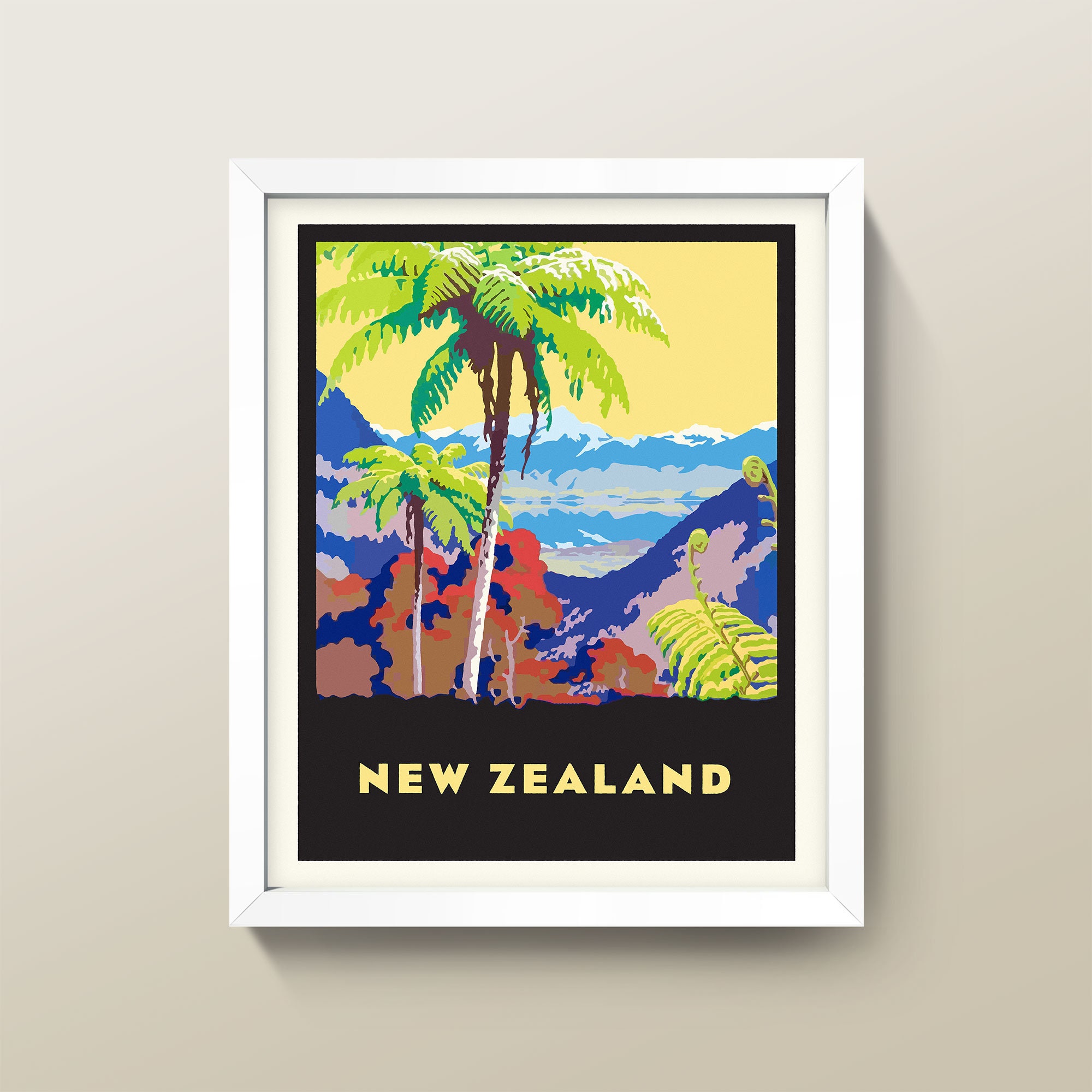 New Zealand Poster • 4 Sizes! • Vintage New Zealand Print • New Zealand ...