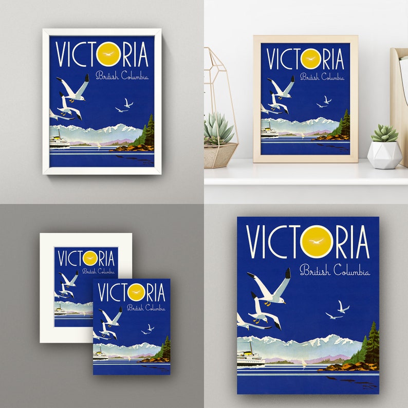 Vintage Victoria BC Travel Poster 4 Sizes Vintage Canada - Etsy
