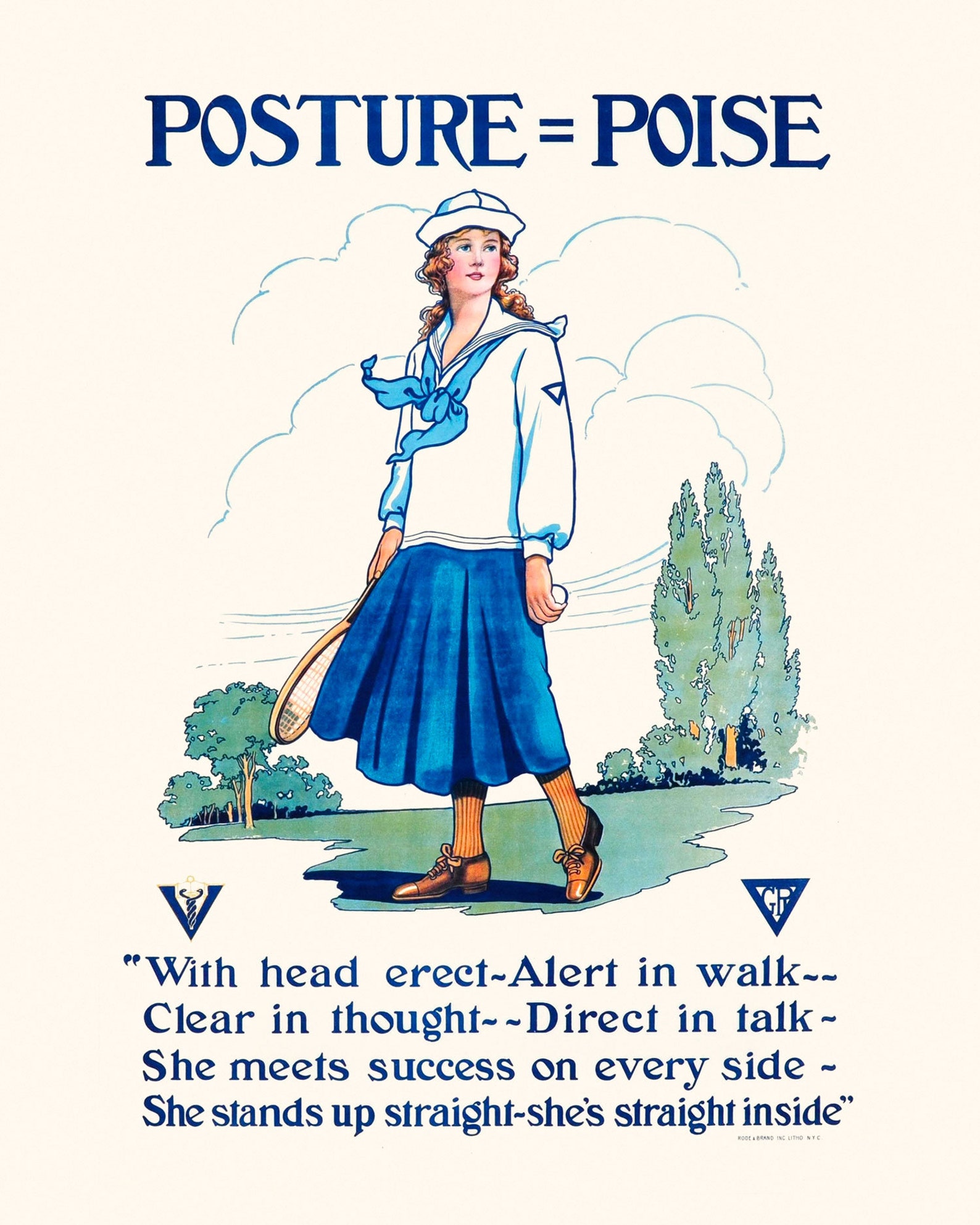 Posture Poise Print • Correct Posture • 8X10 Print • Vintage Health ...