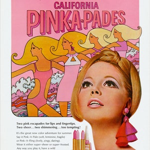 Vintage Lipstick Ad Print • Pink-a-pades by Max Factor • 4 Sizes ...
