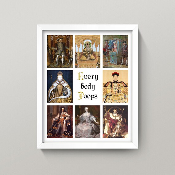 Silly Bathroom Print Everybody Poops 8x10 Print | Etsy