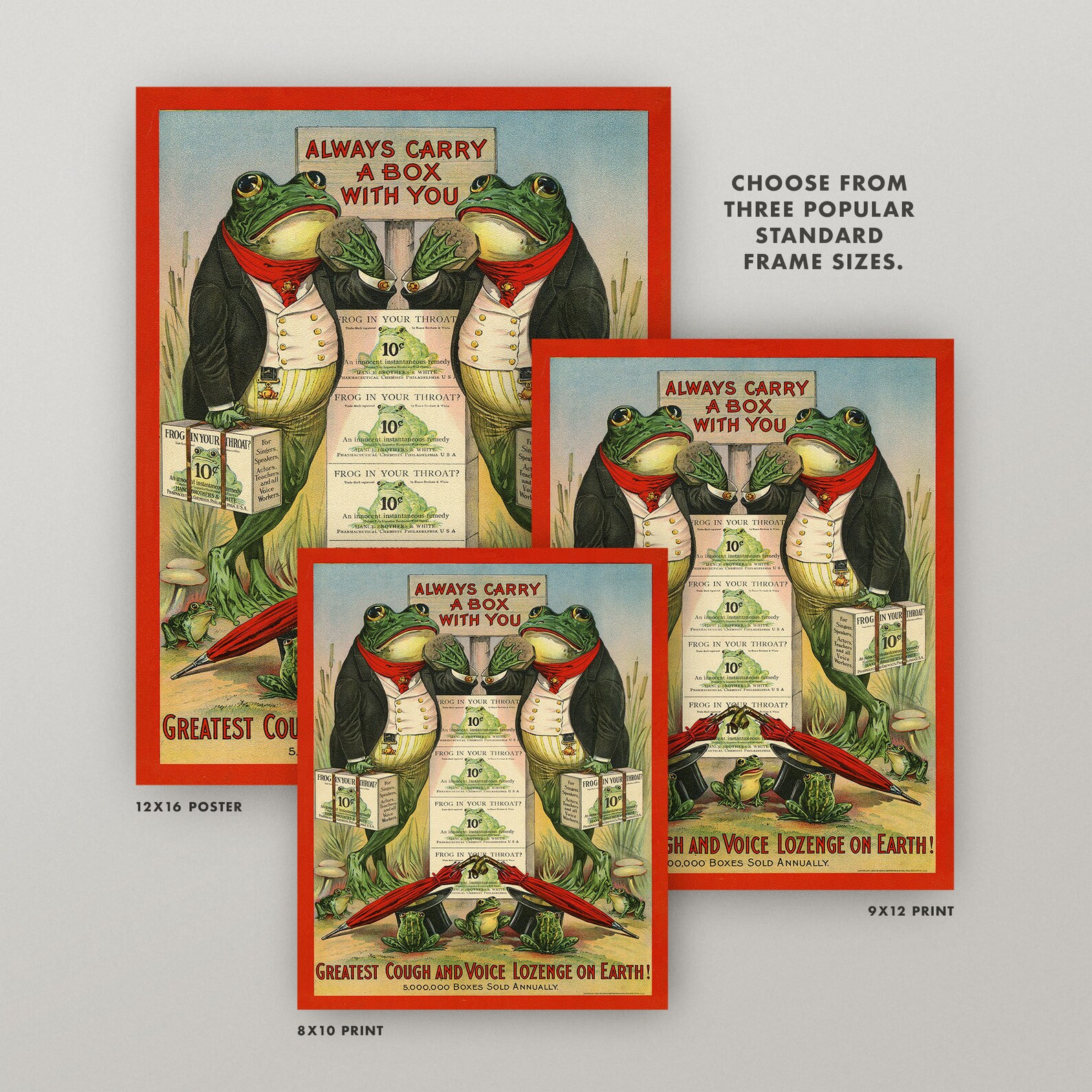 Vintage Frog Print Antique Frog Wall Art Anthropomorphic - Etsy