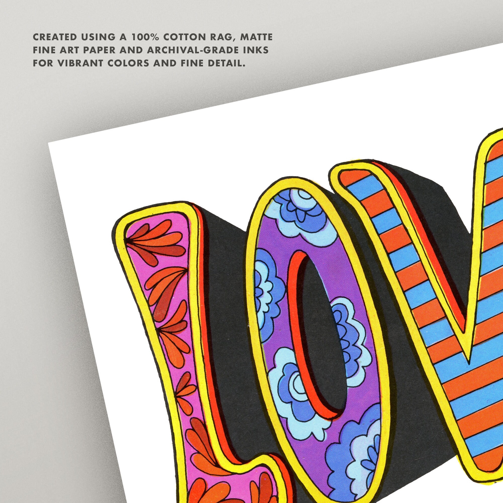 Mod "love" Print • 8x10 Wall Art • High Quality Giclée Print! Groovy ...