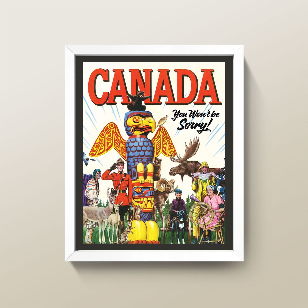 Vintage Canada Travel Poster • Canada Print • 4 Sizes! • Funny Canadian ...