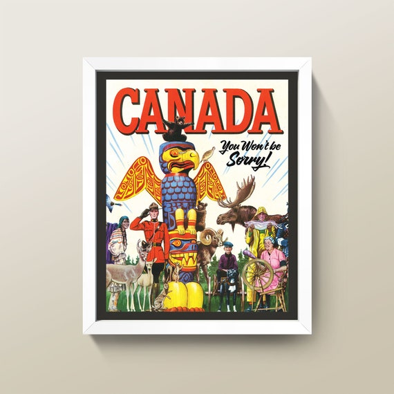Vintage Canada Travel Poster Canada Print 4 Sizes Funny | Etsy