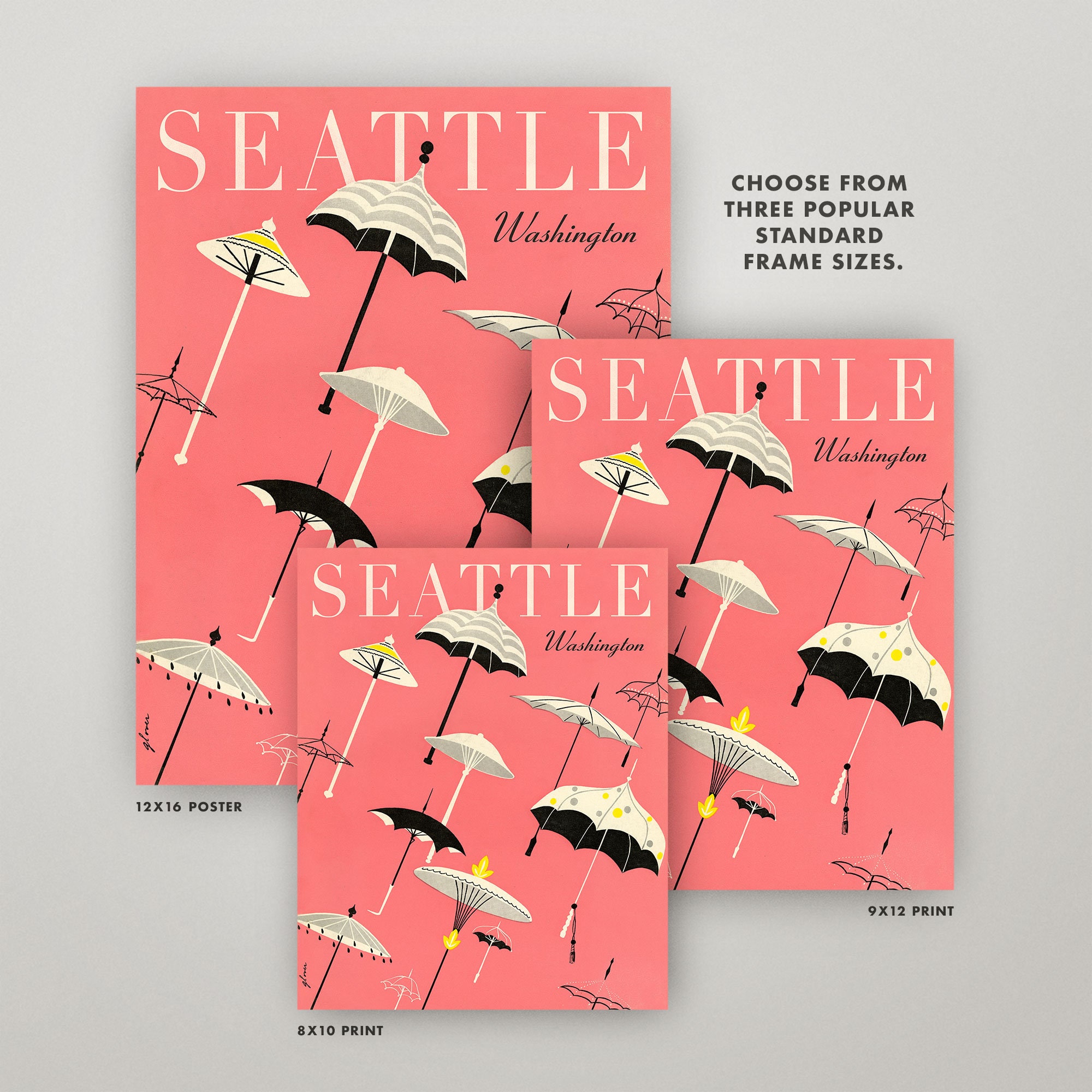 Impresión de Seattle Vintage Seattle Travel Poster 5 - Etsy España