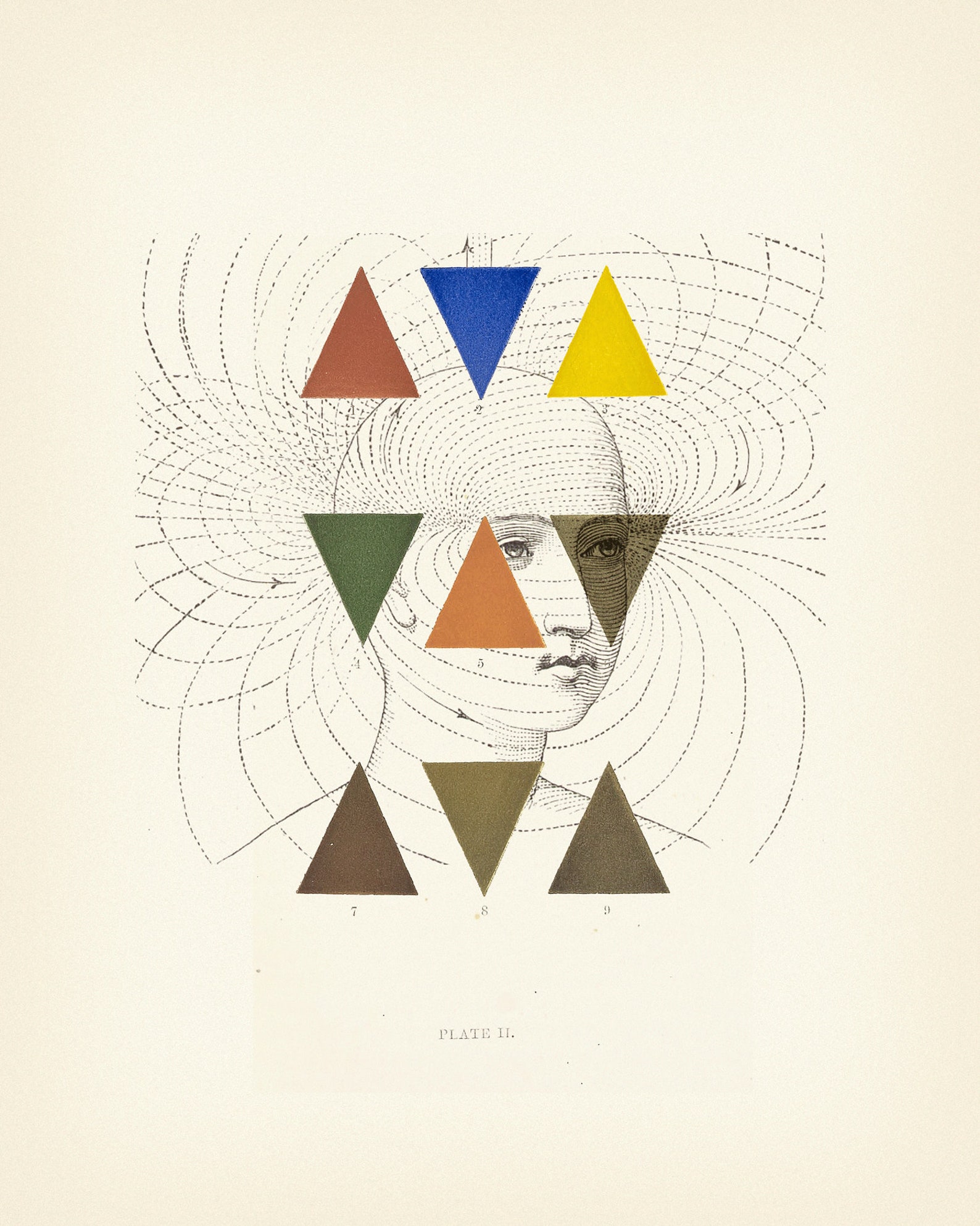 Collage geométrico Impresión Triángulo arte de la pared - Etsy España