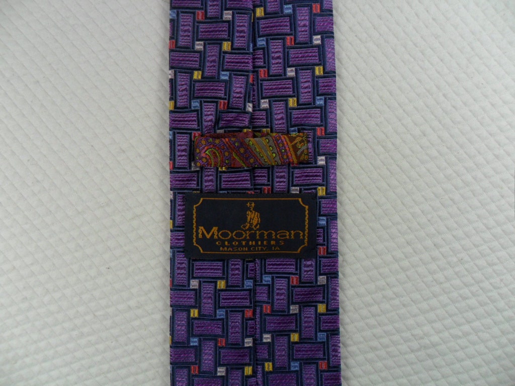 Extra Long Moorman Clothiers Vintage Tie Pure Silk Purple With - Etsy