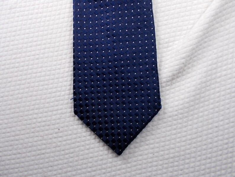 XL LONG Vintage Donald Trump Tie Pure Silk Black Geometric Square Man's ...