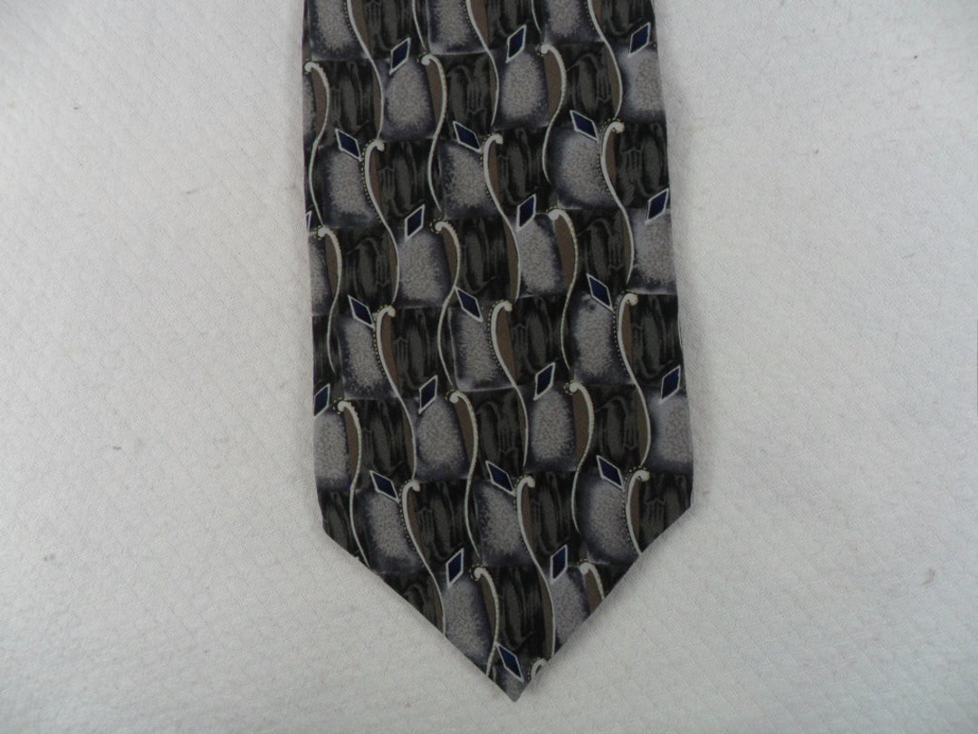 Vintage Cocktail Collection Tie USA Champagne Geometric Gray and Green ...