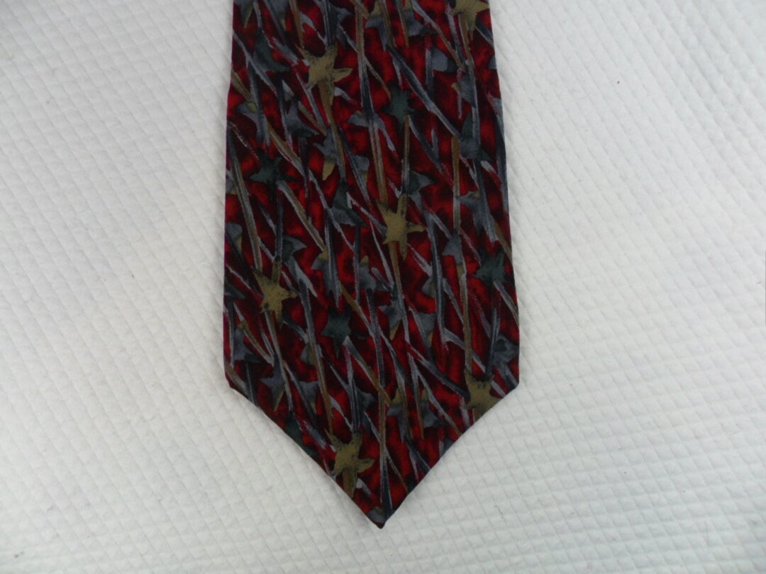 Jimmy V Tie Vintage USA Pure Silk Digger Phelps Collection 4 Geometric ...