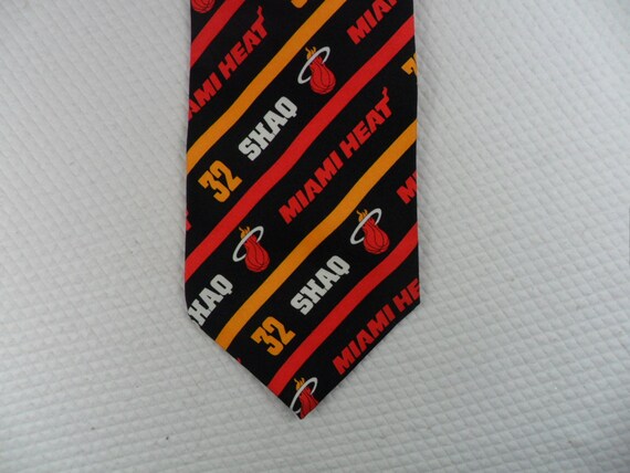 Vintage Miami Heat Shaq Tie TAGS R M Sport USA Pure … - Gem
