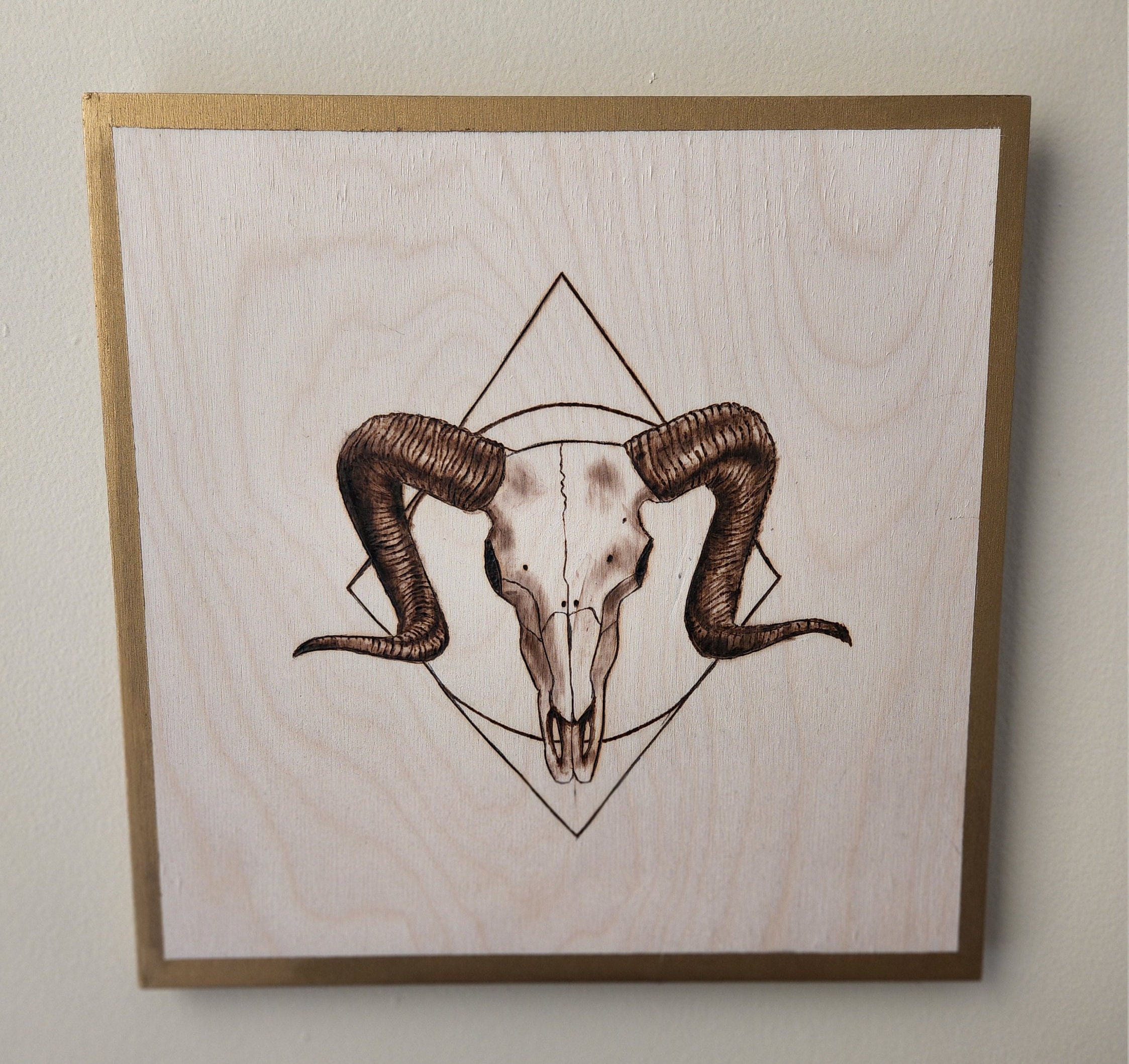 Aries Ram Skull Wood Burning Gift for Aries Aries Birthday Gift Zodiac ...