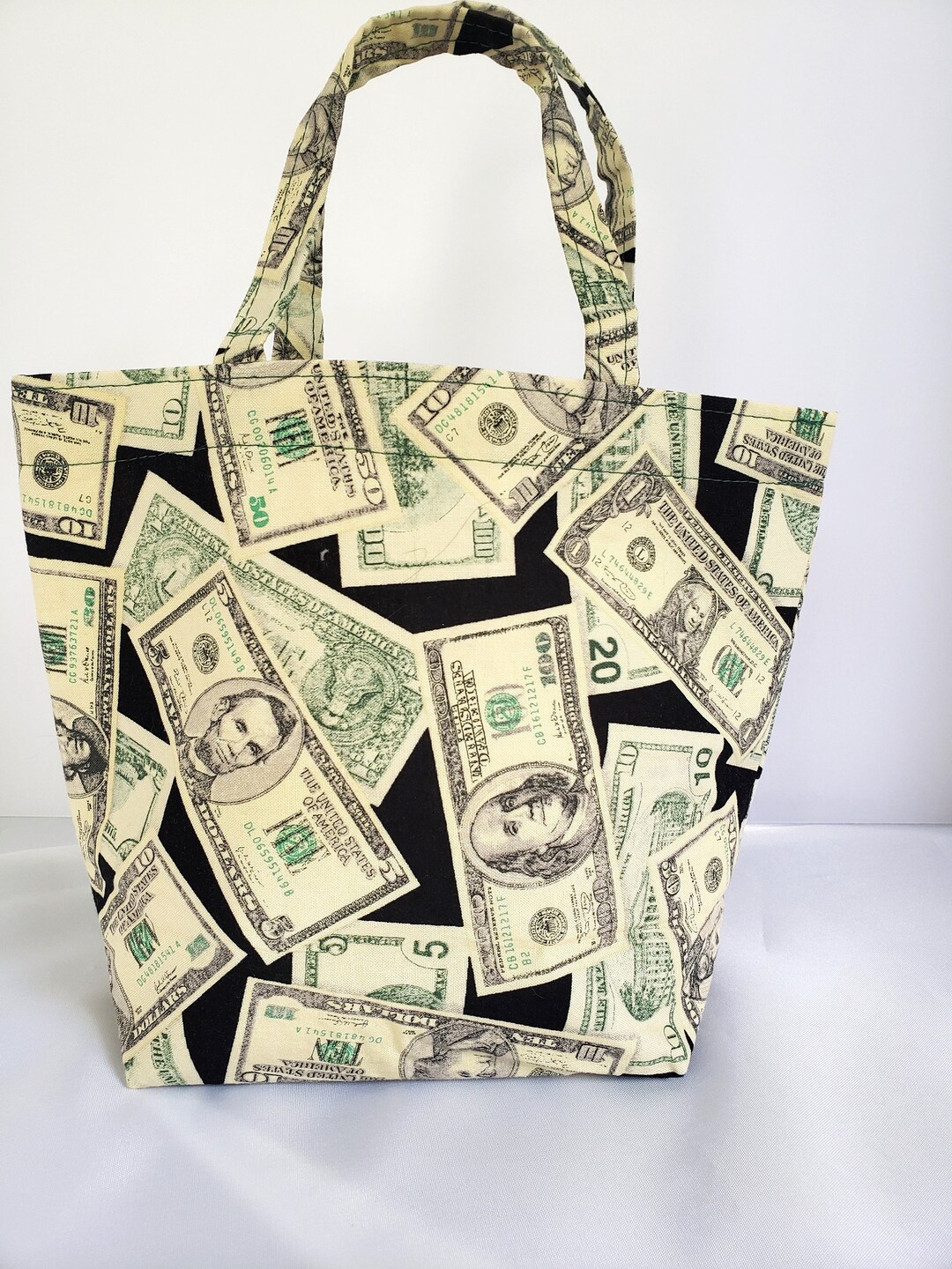 Gift Bag With Dollar Bill Design, Handmade Small Size Gift Bag, Tote ...