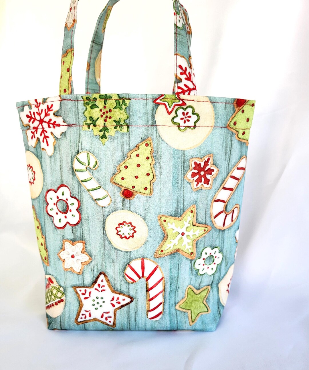 Sugar Cookies Gift Bag With Handles, Holiday Handmade Cotton Fabric ...