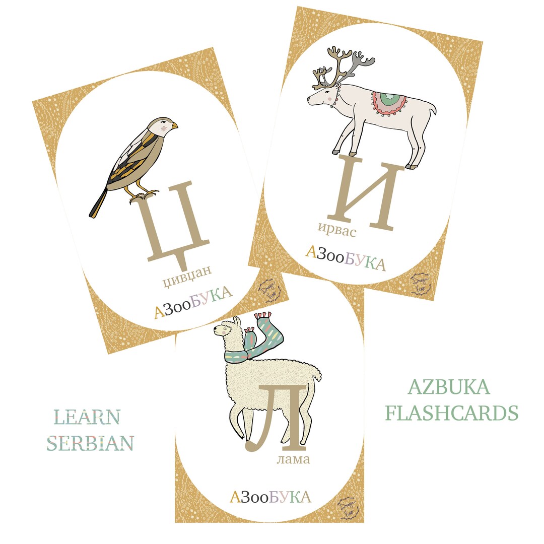 Azbuka Serbian Cyrillic Alphabet Flash Cards - Etsy