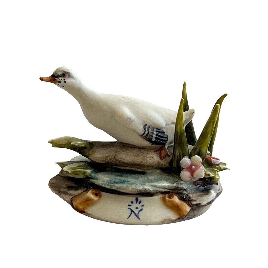 Capodimonte Italy Porcelain Miniature Bird Goose Figurine Vintage Hand ...