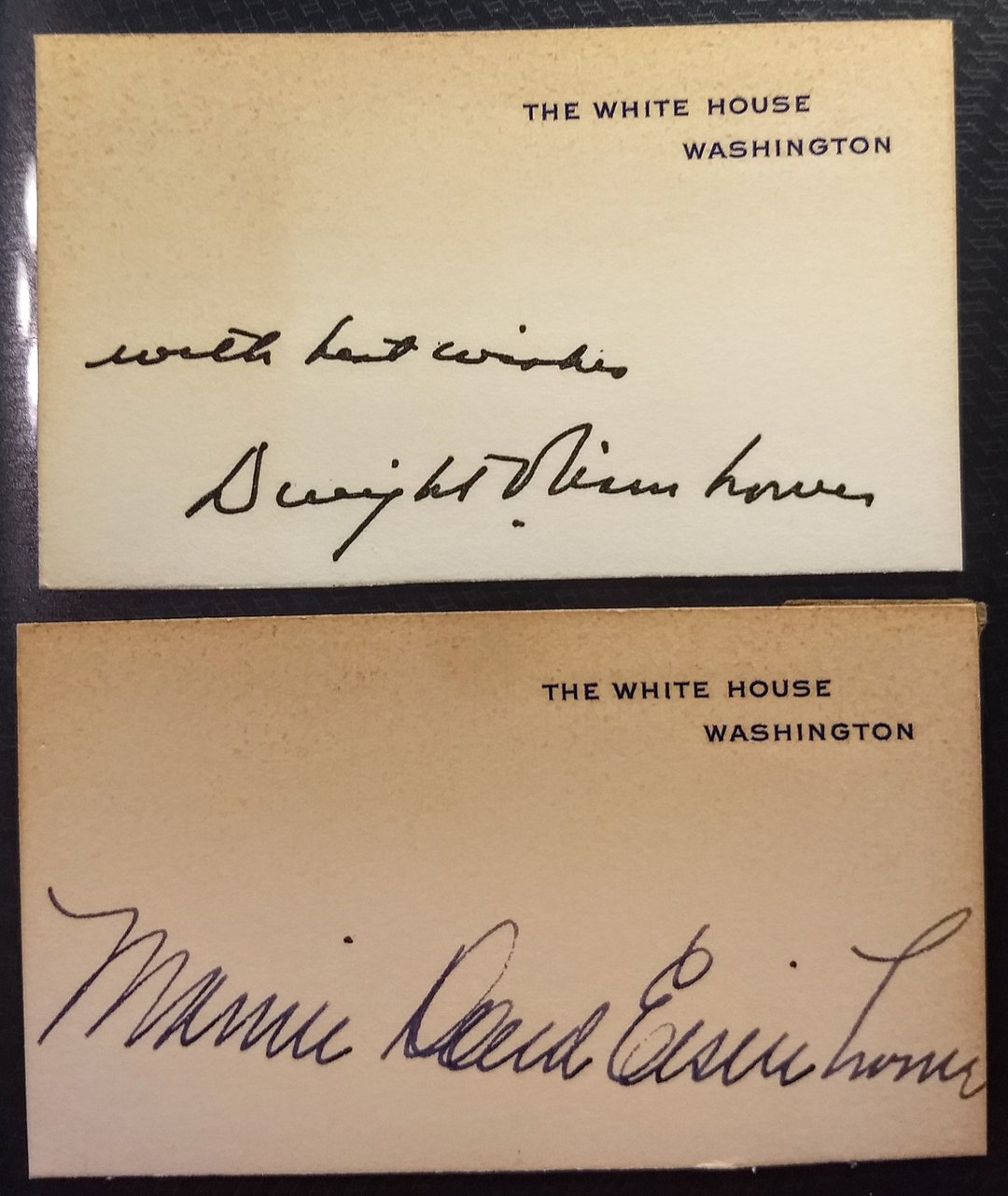 Vintage Mamie & Dwight D Eisenhower Signed Vintage Cards From the White ...