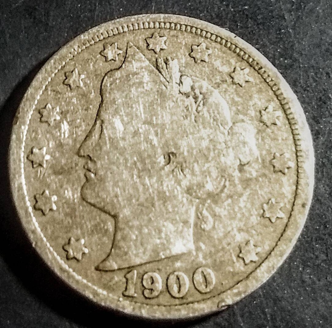 1900 Circulated Grade Full Date Liberty V Nickel Five Cent Piece ...