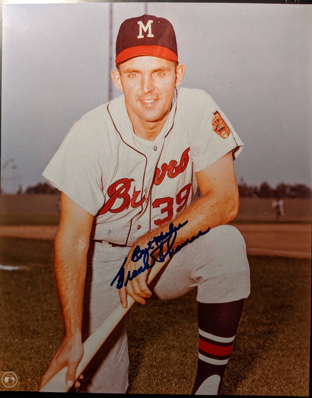 SALE Frank Thomas Milwaukee Braves Vintage Autographed Major League ...