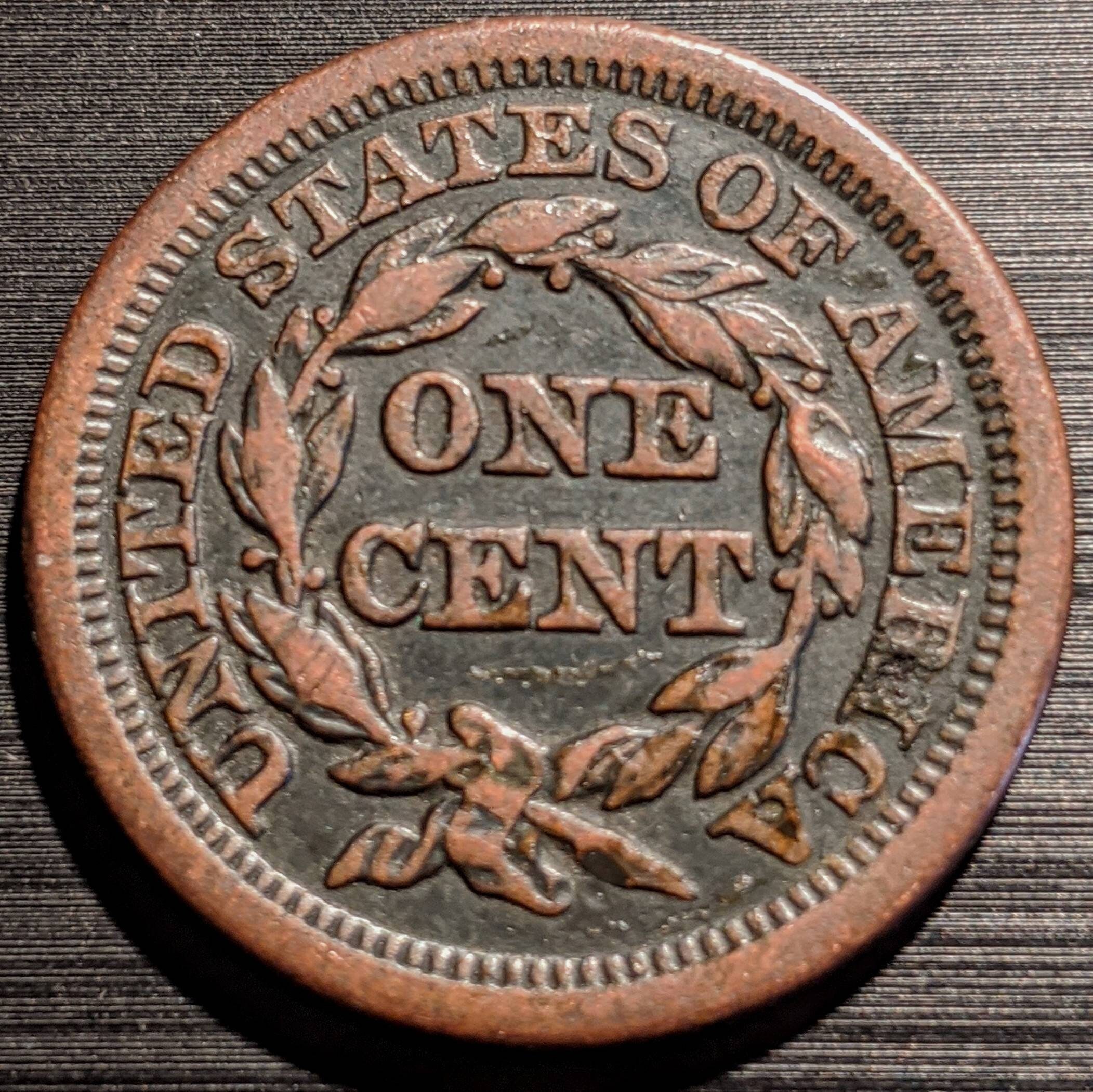 1853 One Cent Coin Us