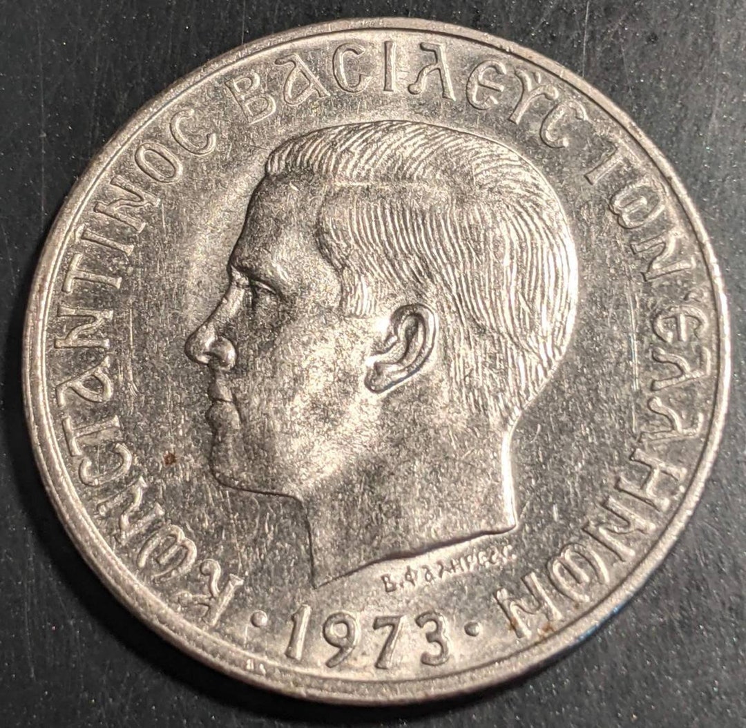 Antique Vintage 1973 Ten 10 Apaxmai Coin From Greece Great Greek Old ...