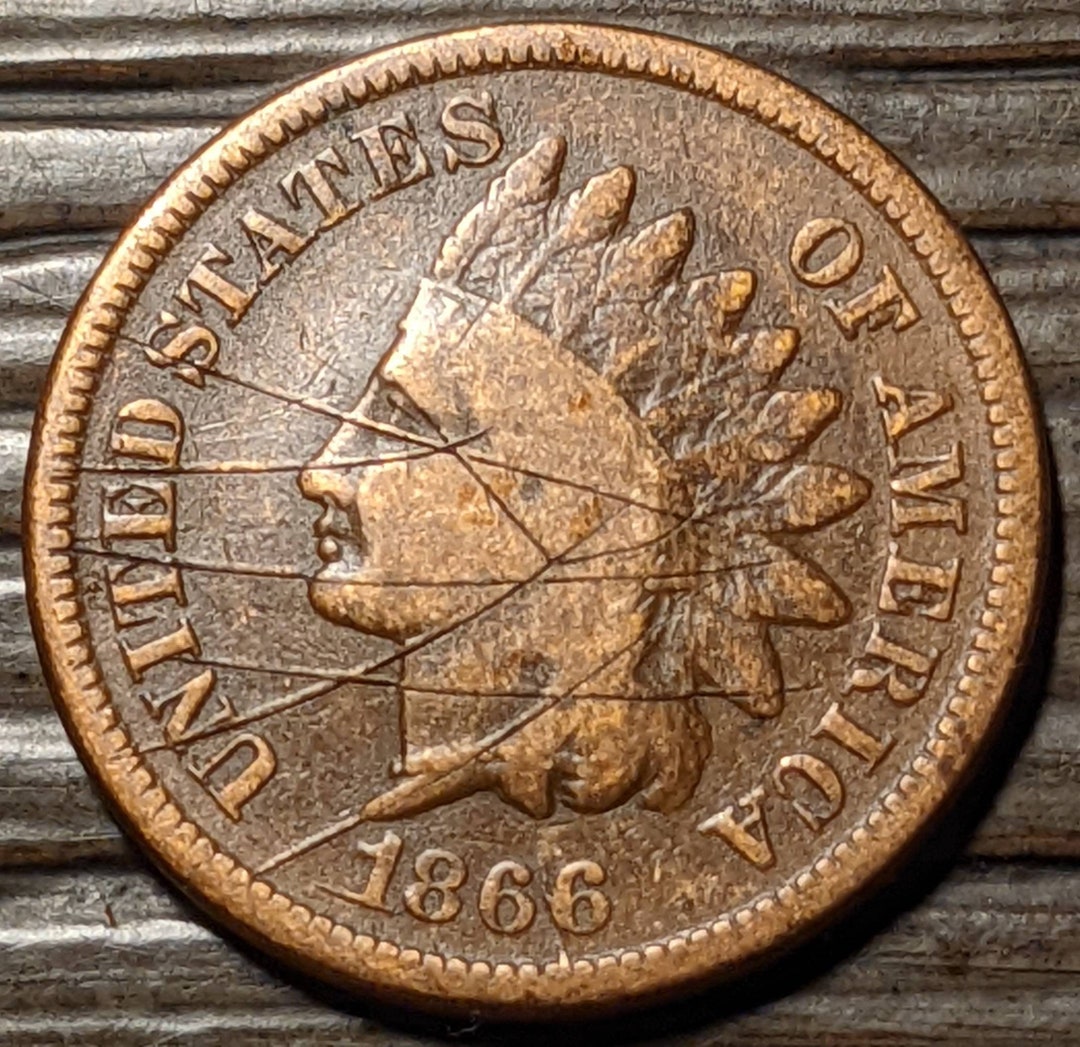Vintage 1866 Solid Grade Indian Head Cent Authentic U.S. Coin - Etsy