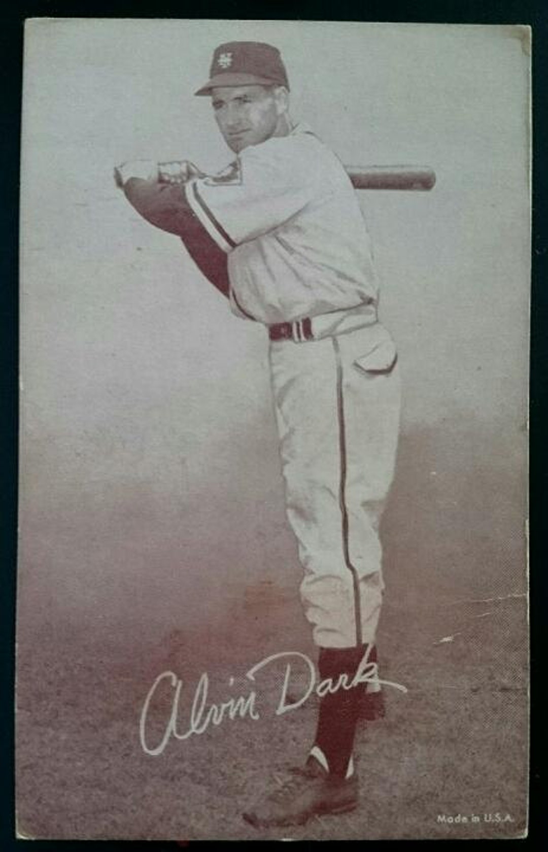 Vintage 1947-1966 Alvin Dark New York Giants Black & White Exhibit Card ...