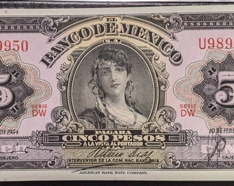 Cinco Pesos Note - Etsy