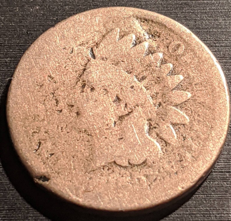 Vintage 1859 Civil War Solid Grade Indian Head Cent Authentic U.S. Coin ...