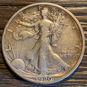 A Nice Grade 1920-S Semi Key Silver Walking Liberty Half Dollar Vintage ...