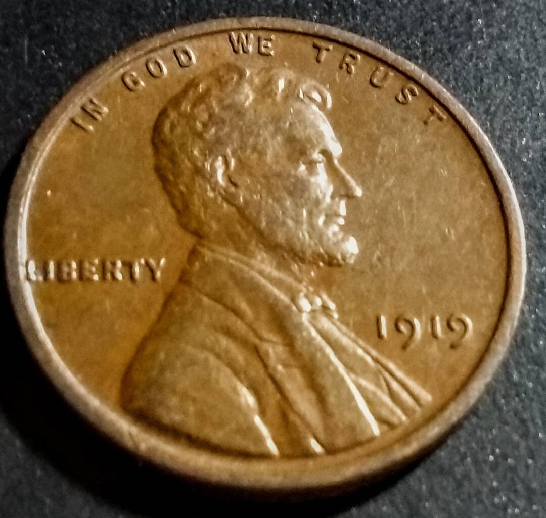 Vintage 1919 Nice Grade Early Lincoln Wheat Cent Authentic Antique U.s ...