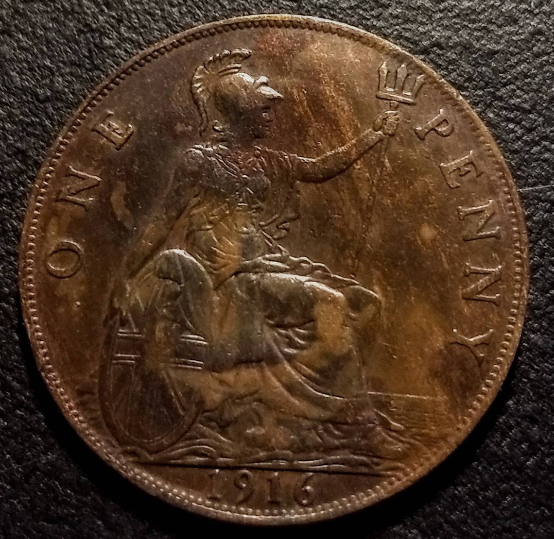 Great Britain 1916 Woodgrain King George V High Grade Penny | Etsy