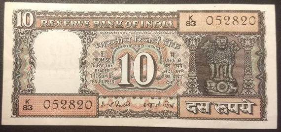 Vintage 10 Rupees India 3 Headed Lion Ship Uncirculated | Etsy