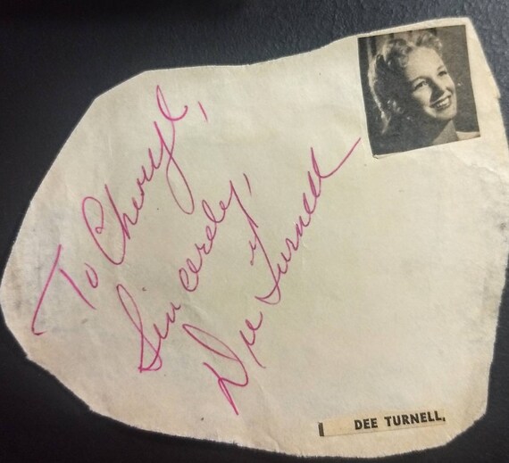 Collectibles Signed Dee Turnell Album page Guaranteed Authentic Dancer ...